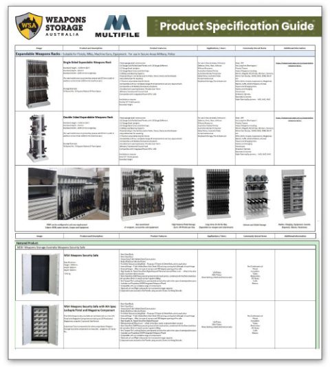 WSA Product Specification Guide | Weapons Storage Solutions